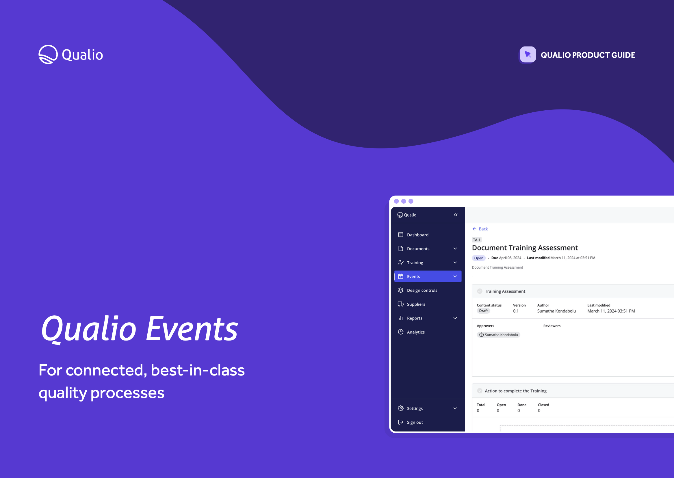 Quality event management datasheet